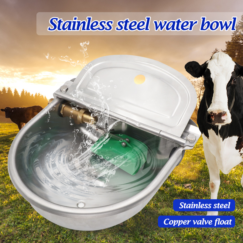 【Ready stock】Stainless Steel Cow Horse Dog Water Drinker Bowl With ...