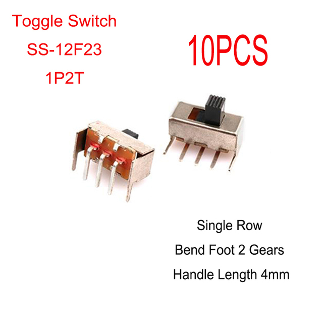 10PCS Toggle Switch Single and Double-Row Slide Switch Micro-power Direct-inserted Horizontal ...