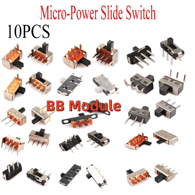 10PCS Toggle Switch Single and Double-Row Slide Switch Micro-power ...