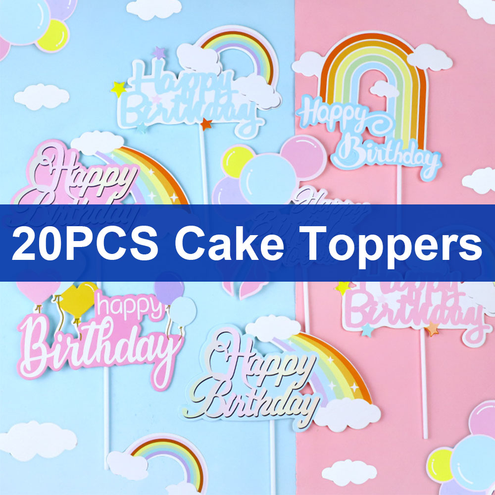 20pcs Cake Topper Happy Birthday Cake Toppers Cake Decoration