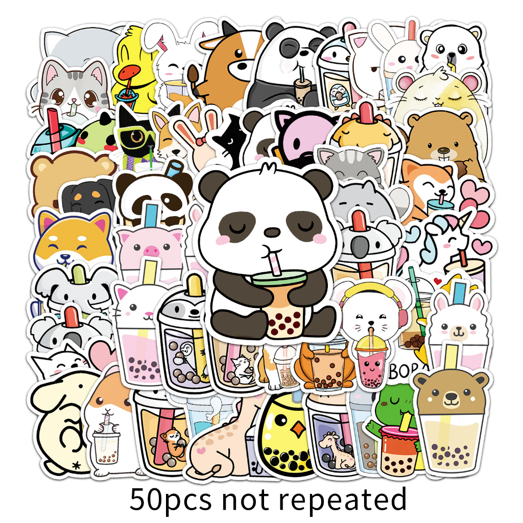 50 Piece Funny Animal Stickers Waterproof DIY For Laptops/Phones/Helmet ...