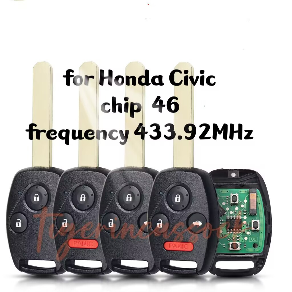 Updating style Honda straight-handle remote control key(434 MHz,46 chip) to duplicate Honda ...