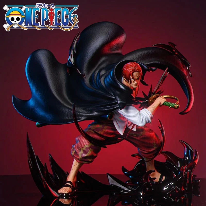 20cm One Piece Four Emperors Shanks Anime Figure LX Red Hair Scene ...