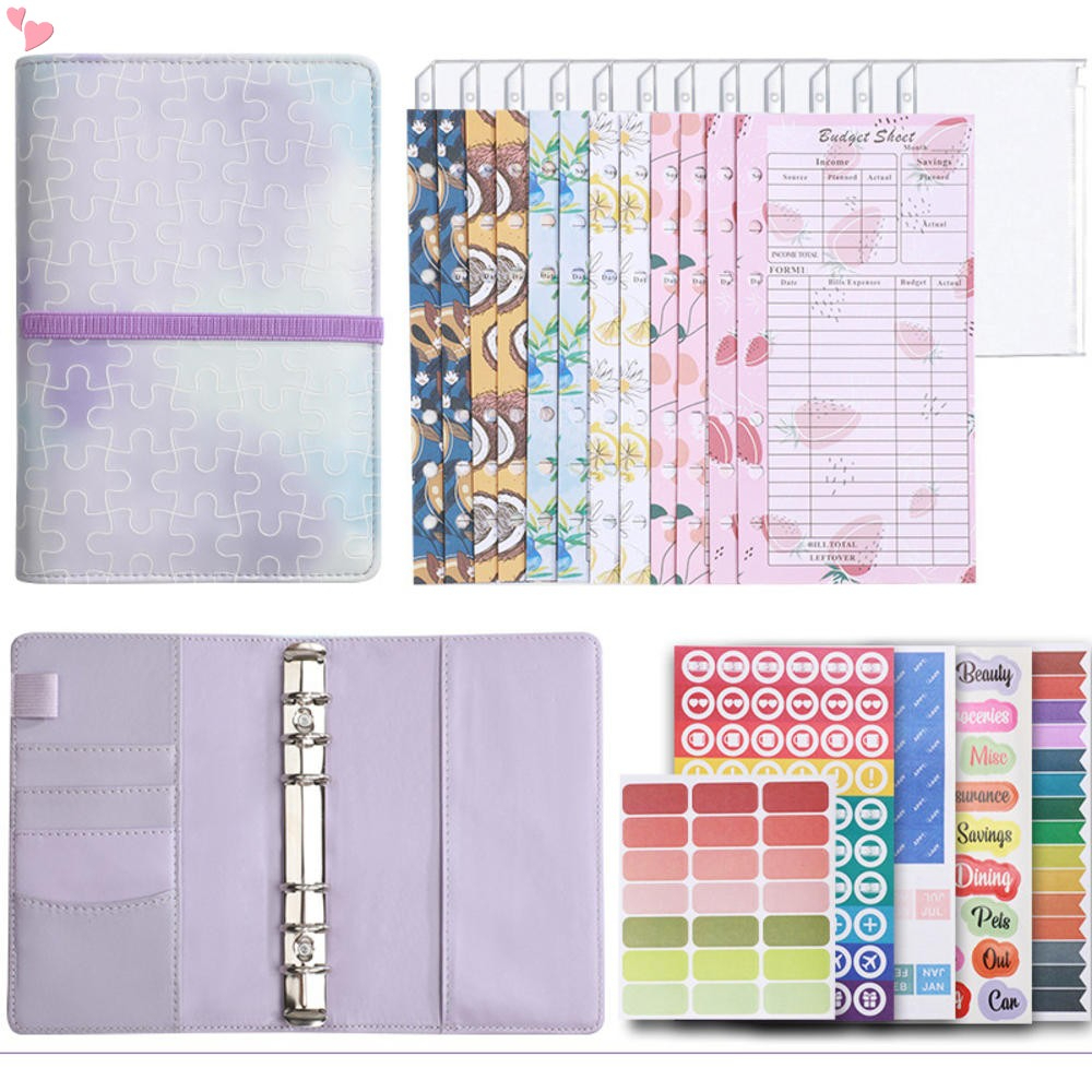 A6 Gradual Binding Macarone Binder Hand Book Laptop Leather PU Binder ...