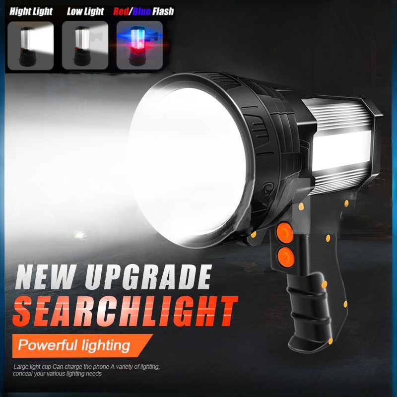 LED spotlight rechargeable flashlight 1000000 lumens torchlight ...