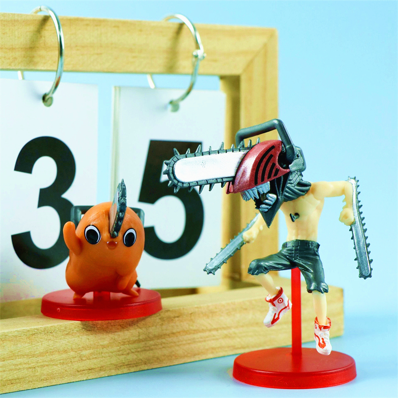 8cm Anime Chainsaw Man Figurine Pochita Denji Kawaii Mini Action ...