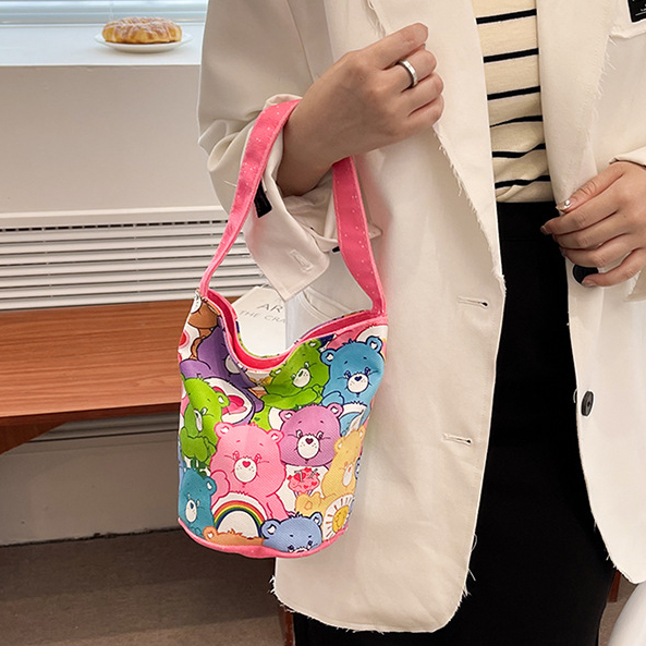 Care bears female bucket bag cute cartoon bucket bag printed cylinder ...