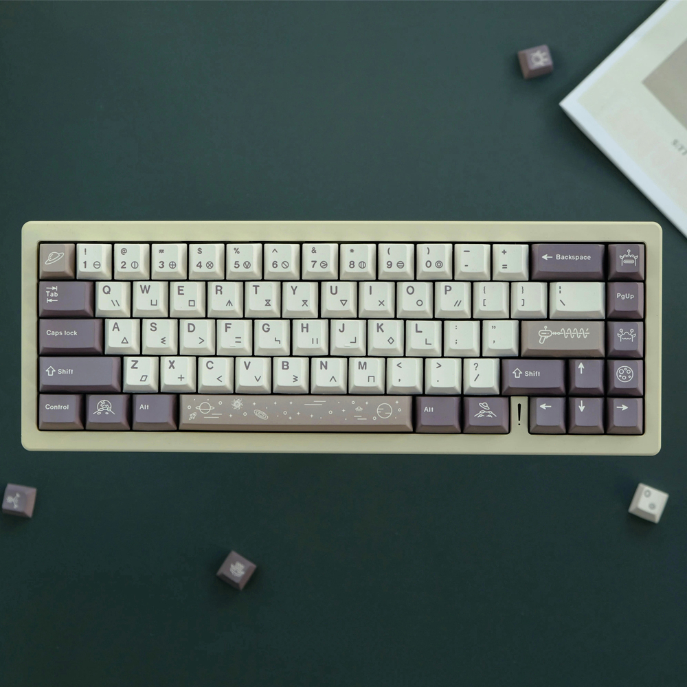 129 Keys GMK Galaxy Moon Man Keycaps Cherry Profile PBT Dye Sublimation ...