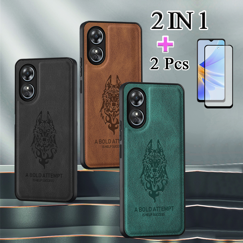2 IN 1 Matte Casing For OPPO A17 Phone Case Full Protection Leather ...