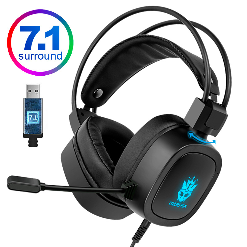7.1 gaming headphones 3.5mm wired rgb light noise canceling gamer ...