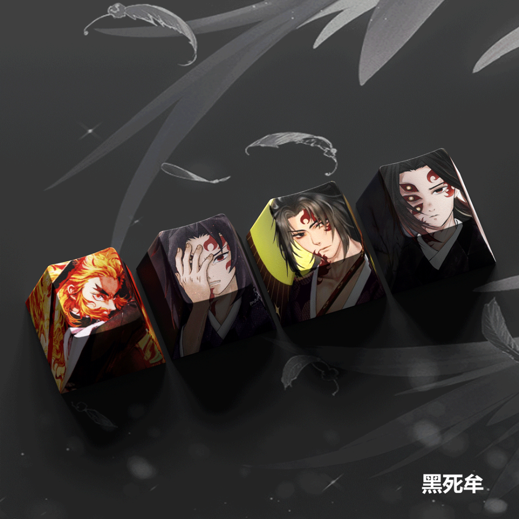 4pcs Demon Slayer PBT Dye Sublimation Cherry Profile R4 Height ...