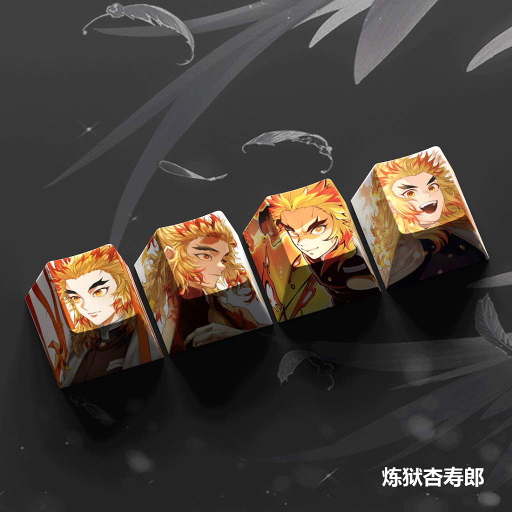 4pcs Demon Slayer PBT Dye Sublimation Cherry Profile R4 Height ...