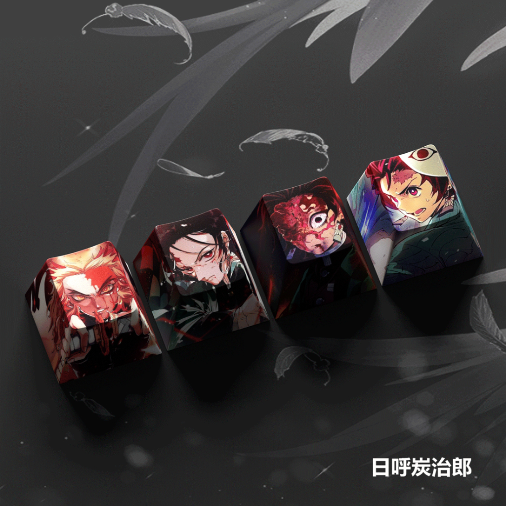 4pcs Demon Slayer PBT Dye Sublimation Cherry Profile R4 Height ...
