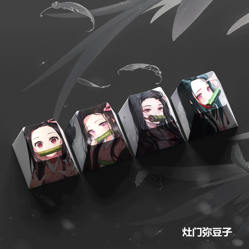 4pcs Demon Slayer PBT Dye Sublimation Cherry Profile R4 Height ...