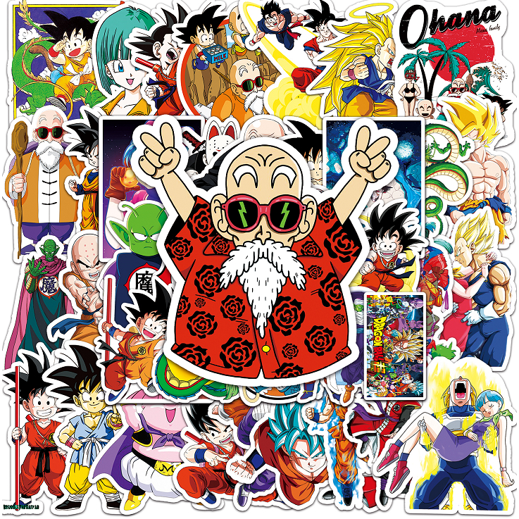 50 Piece Funny Cute Cartoon Dragon Ball Stickers Waterproof DIY For ...
