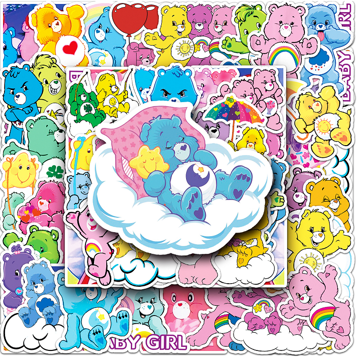 50 Piece Funny Care bear Stickers Waterproof DIY For Phones Laptop Car ...