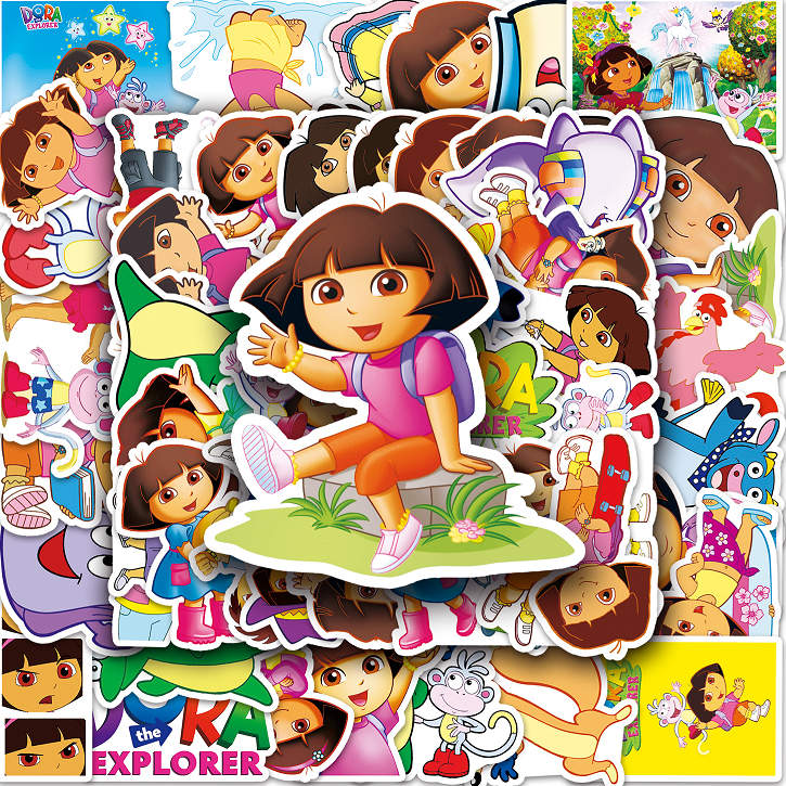 50 Piece Funny Cute Dora Stickers Waterproof DIY For Phones Laptop Car ...