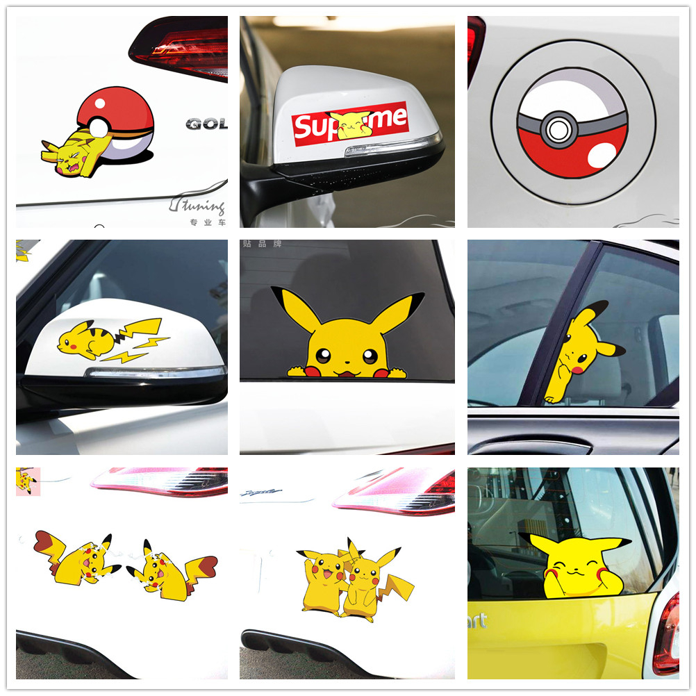 Car Stickers Pokémon Pikachu Anime Cute Reflective Decoration For ...
