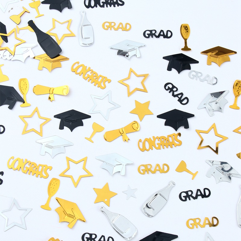 Congrats Grad Graduation Confetti 2023 Graduation Black And Gold ...