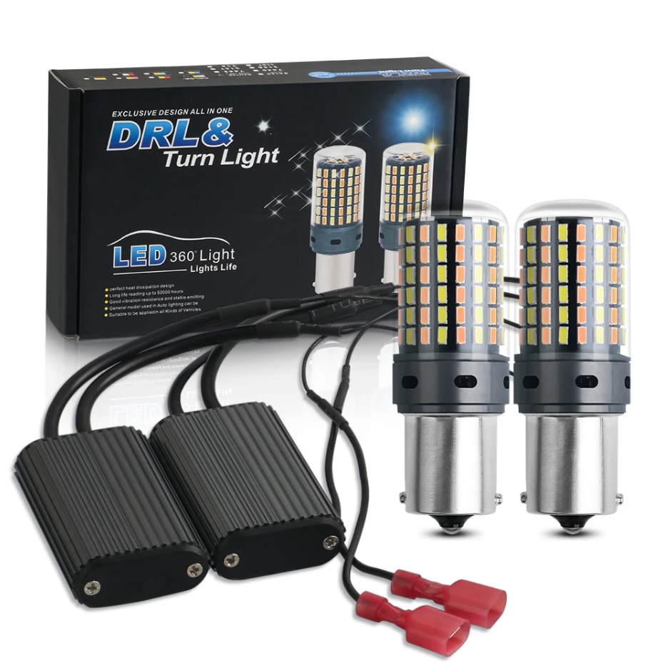 2PCS Car LED Bulb Signal 1156 BA15S P21W BAU15S PY21w 3156 T20 7440 ...