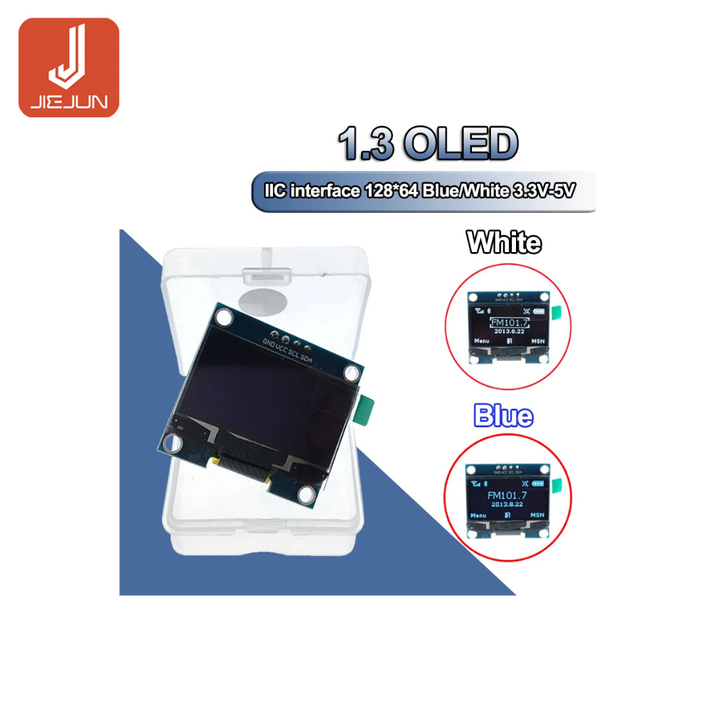 1PCS 1.3 OLED module white and blue color IIC I2C 128X64 1.3 inch OLED ...