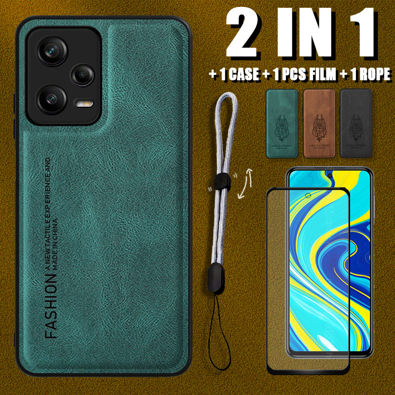 Luxury Leather Case 2 IN 1 For Redmi Note 12 Pro 5G with Ceramic Screen ...