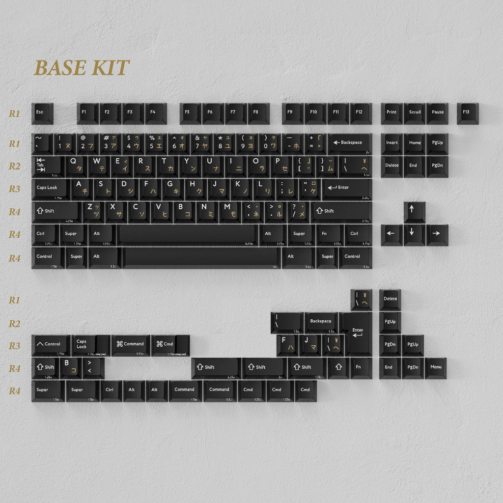 KBDfans Pbt Fans Golden Katakana Keycaps Cherry Profile | Shopee ...