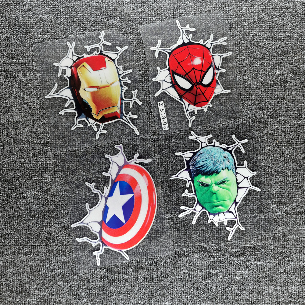 Car Stickers Marvel The Avengers Iron Man Spider Man Reflective ...