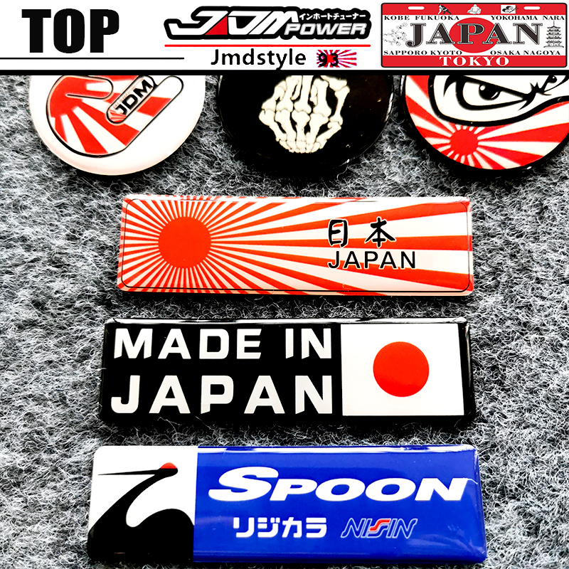JDM Spoon Sport Resin 3D Sticker Emblem Badge DIY Car Body Side Mirror ...
