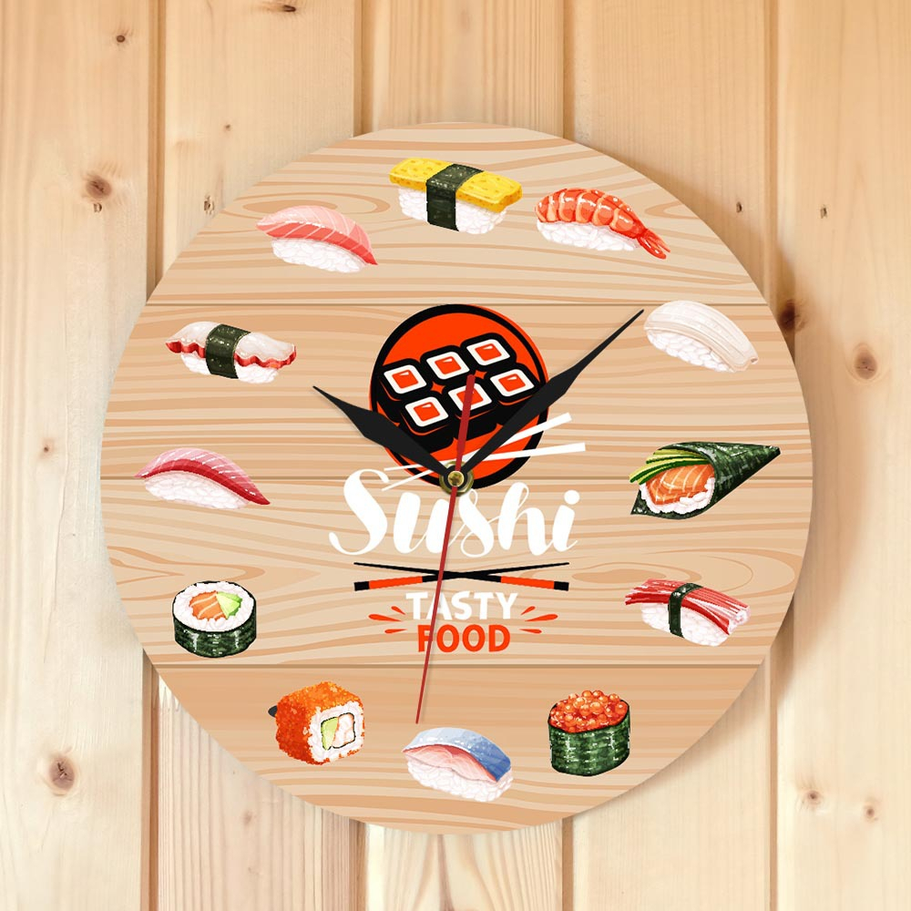 Japanese Cuisine Sushi Delicious Food Wall Clock Modern Simple Gourmet ...