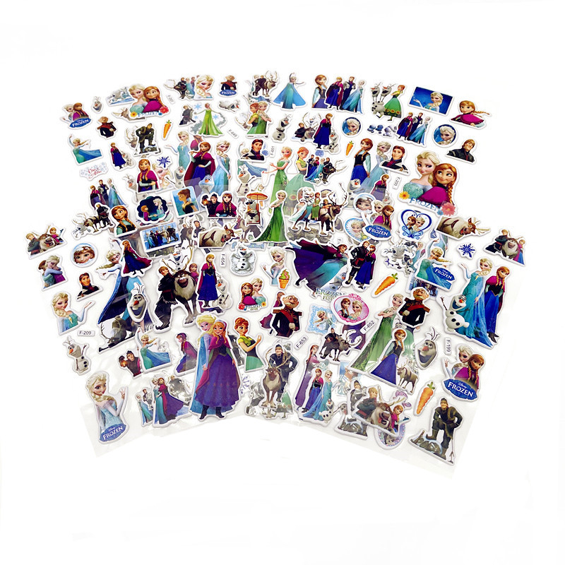 12 Sheets Frozen Elsa Anna Series Non-repeating PVC Stickers Kids Party ...