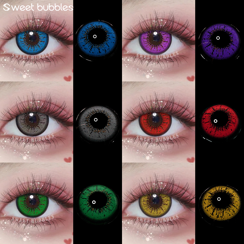 Sweet Bubbles Eye Contact Lens Soft Lenses Love Words Yearly Use With ...