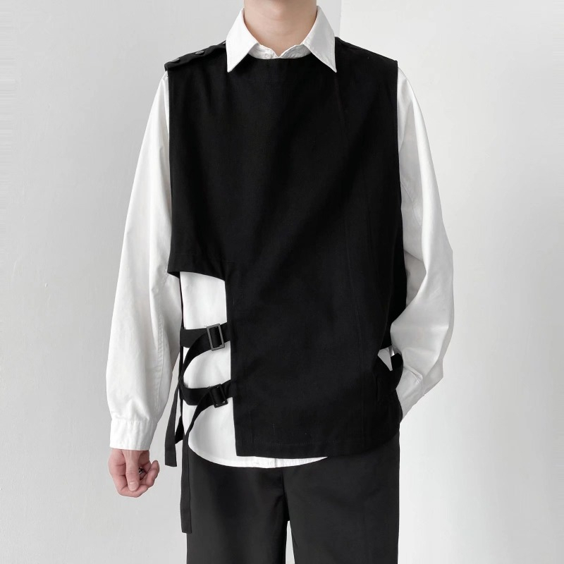 Male Youth Popular Round Neck Men Vests Japanese Style Summer Variety ...