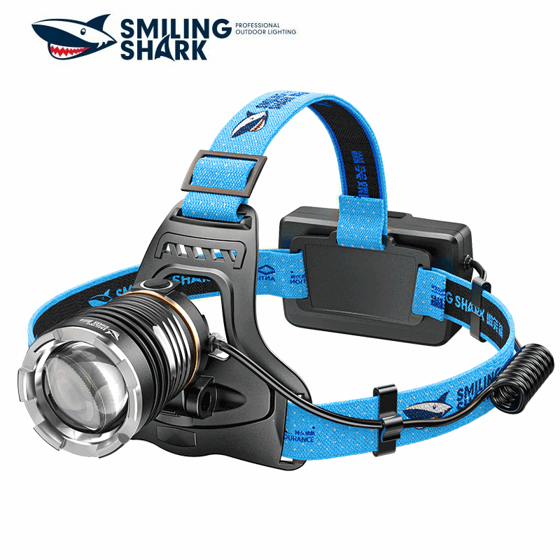 Smiling Shark Super Bright Headlight P360 High Power Headlamp 26650 USB ...