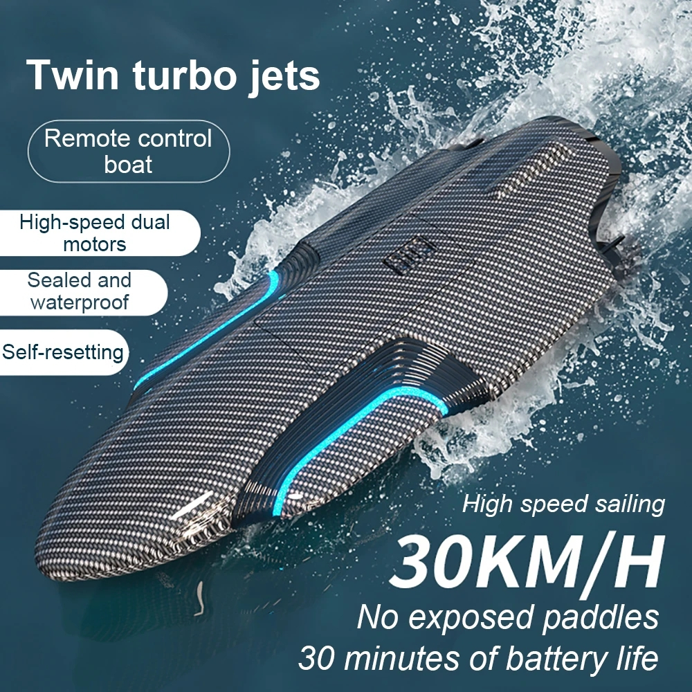 2.4G RC High Speed Racing Boat 30km/h Waterproof Rechargeable Model ...