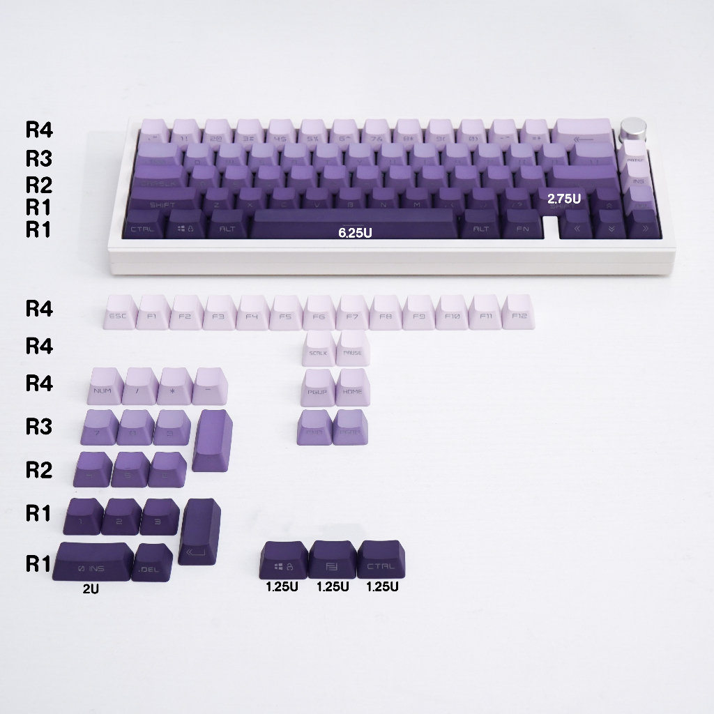 PBT GMK Gradient Keycap cherry Profile Double shot keycaps English ...