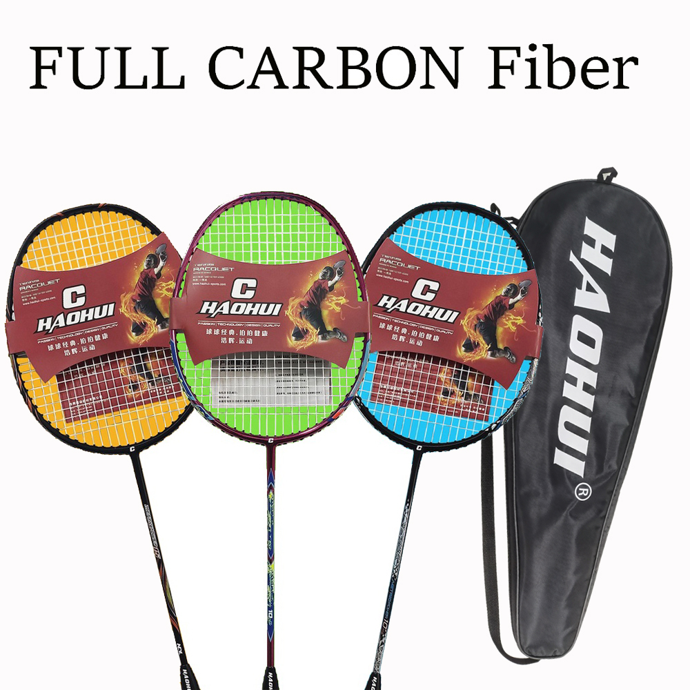 Full Carbon Fiber Badminton Racket Strung Professional Two-stage ...