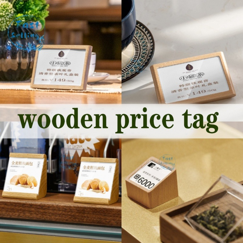 Wooden Price Tag Display Stand Desktop Billboard Table Card Acrylic ...