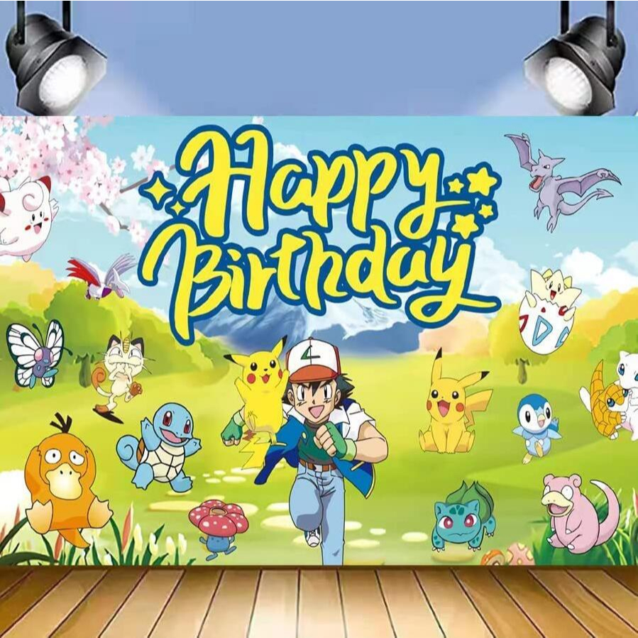 7x5ft Pokémon Birthday Theme Photography Background Party Supplies ...