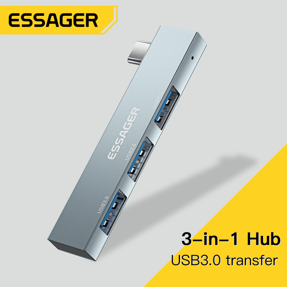 Essager 3 In 1 Usb 3 0 Hub Ultra Slim High Speed Usb C Type C Splitter