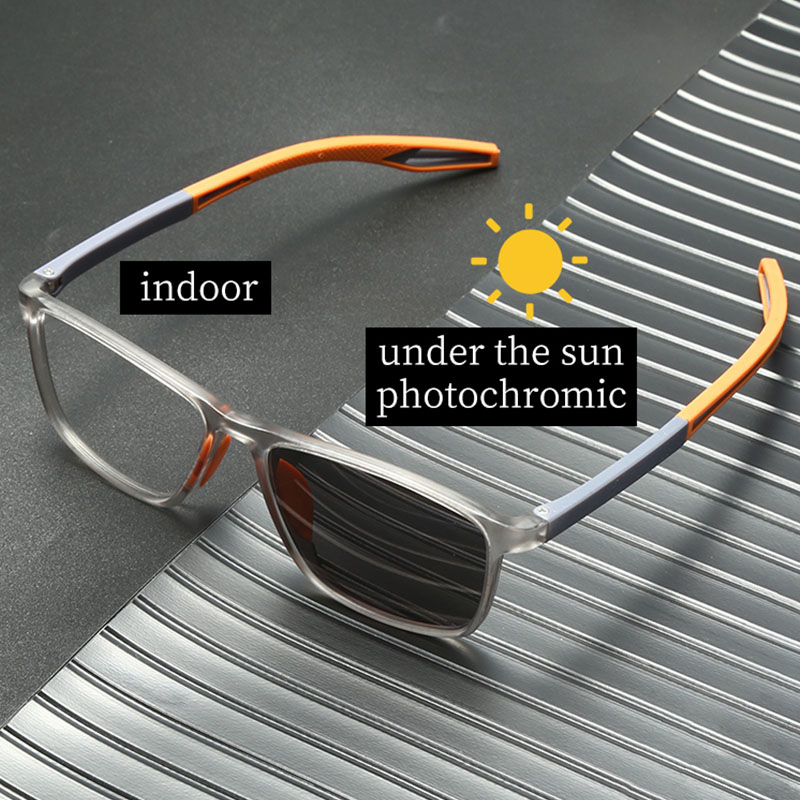 Square Photochromic Anti Radiation Eyeglass Women Men Anti Blue Light ...