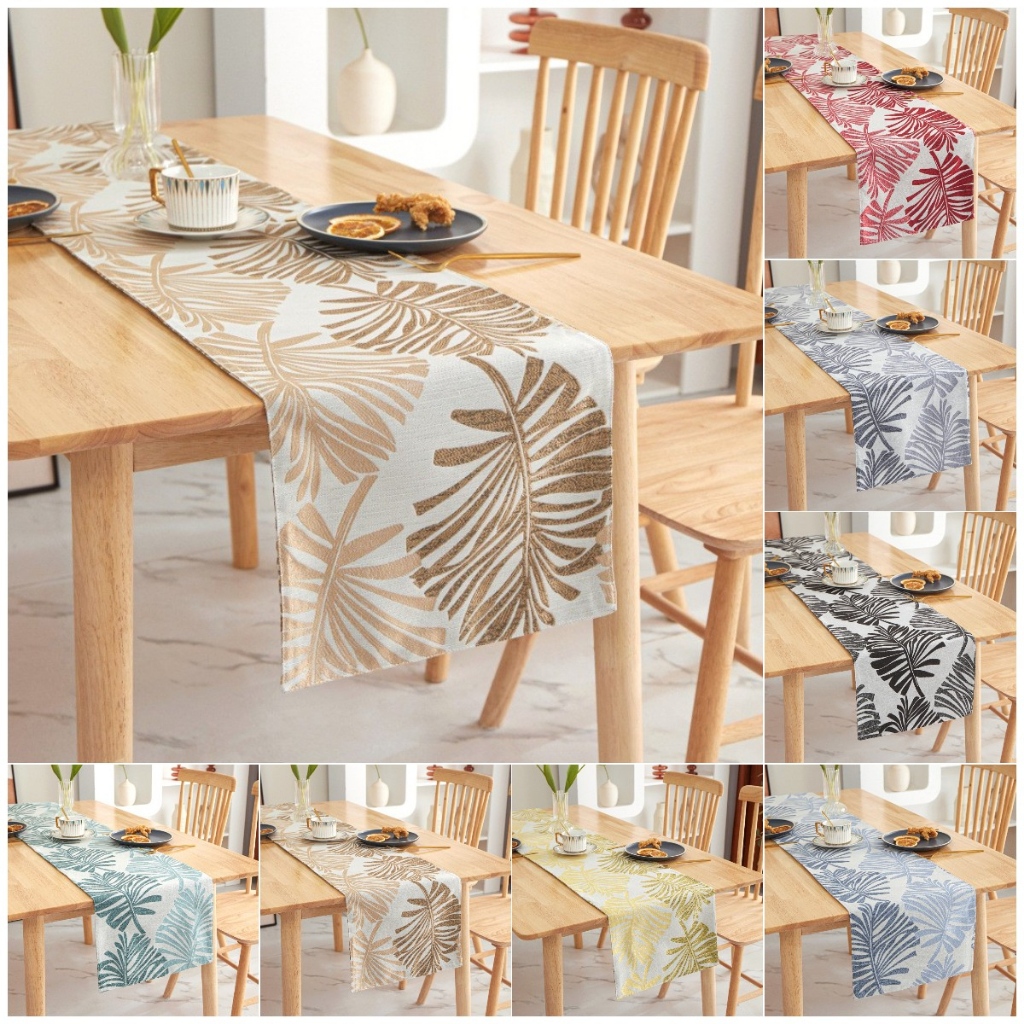 Multi-Size Elegant Leaf Long Table Runners for Home Dining Table ...