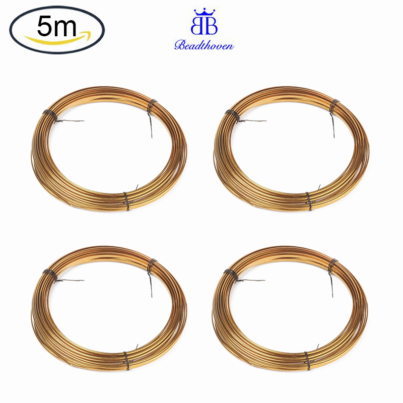 5m 18 Gauge 16.5 Feet Half Round Copper Wire 3mm Wide Yellow Brass Wire ...