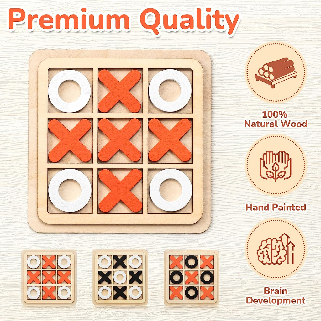 XO Tic Tac Toe Board Game Educational Toys for Kids Toys Puzzle Leisure ...