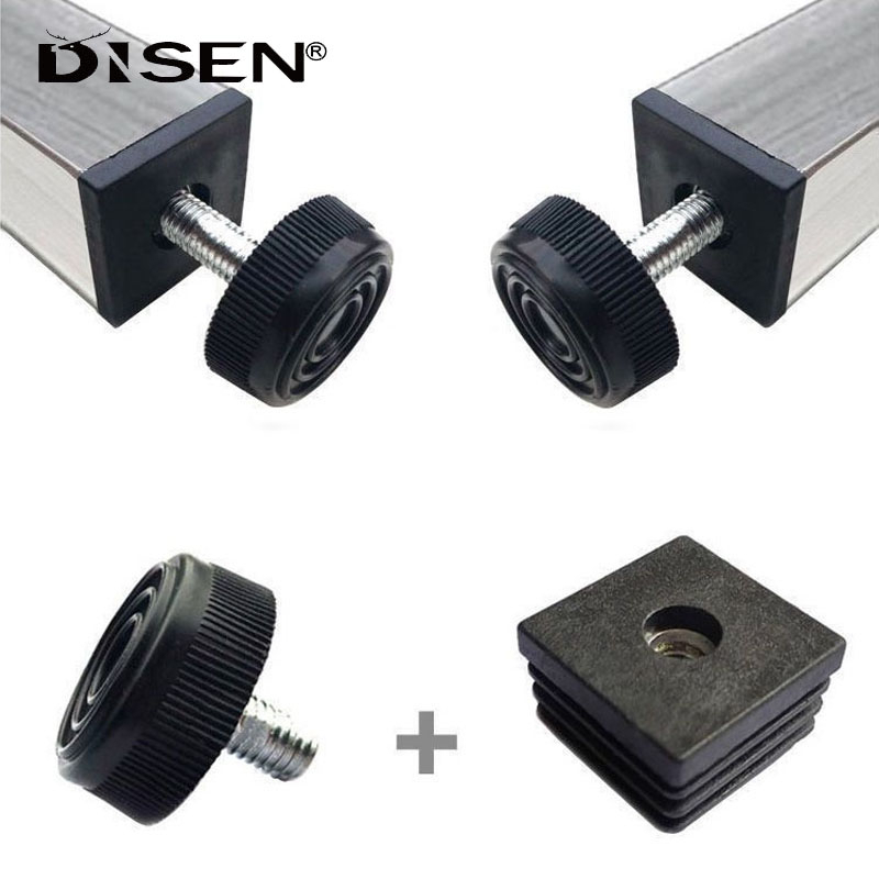 Square Adjustable Foot Mats With Screw Black M6/M8/M10 Table Chair Feet ...