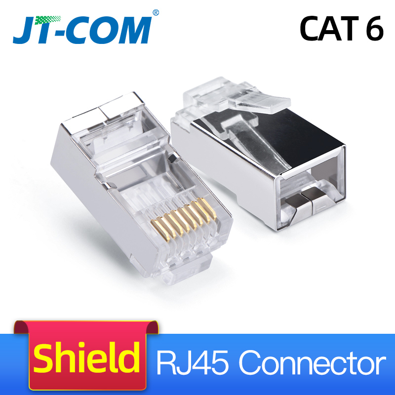 JT-COM Cat6 RJ45 Connector 8P8C Modular Rj 45 Network Cable Connector ...