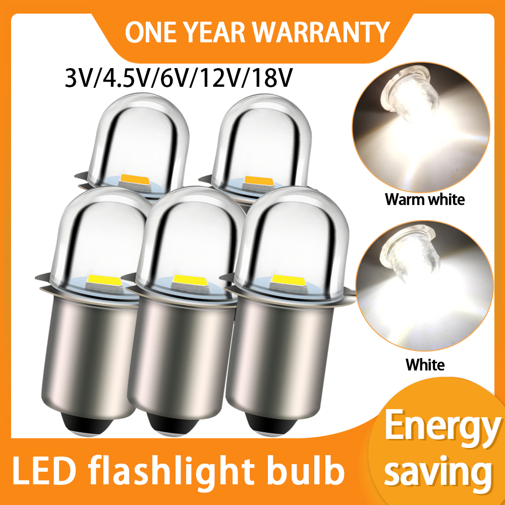5pcs LED Flashlight Bulb E10 P13.5S LED Bulb 3V 4.5V 6V 12V 18V White ...