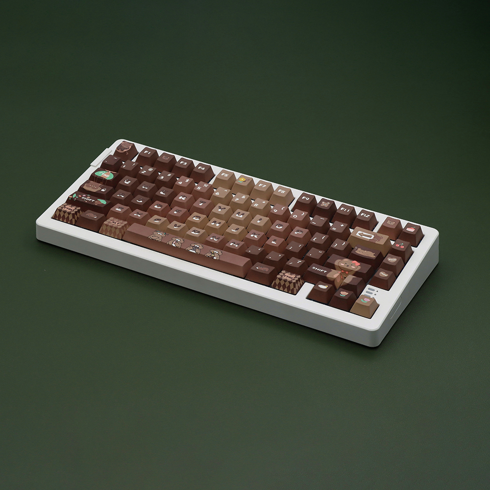 Lucky Bear Keycaps Cherry Profile PBT Dye Sublimation Brown Gradient ...