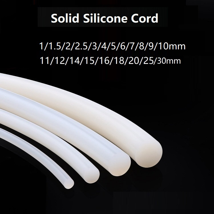 Solid Silicone Cord Dia 1mm 2 3 4 5 6 7 8 10~25mm Silicone Round Strip ...