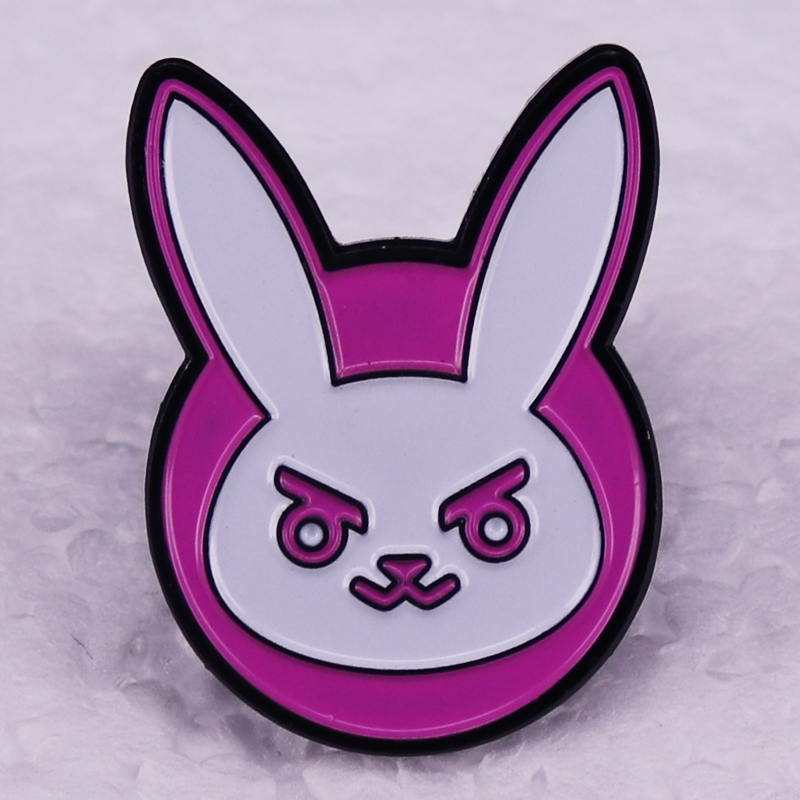 Overwatch game Dva Pink Bunny logo badge enamel pin jewelry | Shopee ...